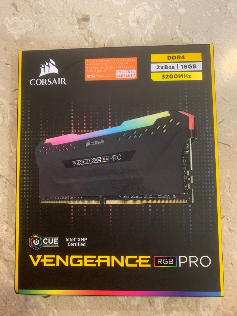 Corsair Vengeance RGB pro black 2 X 8GB 3200mhz DDR4, Computers & Tech ...