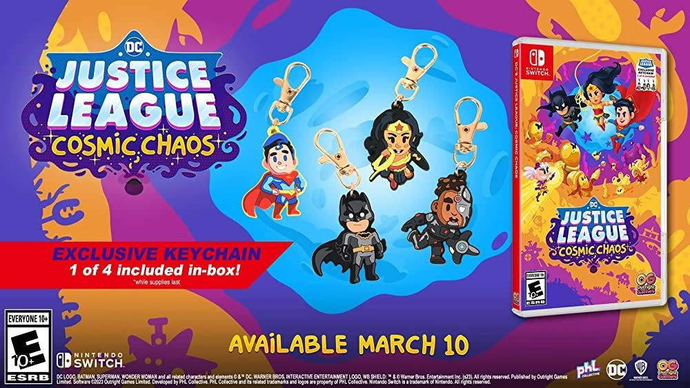 Dc Justice League Cosmic Chaos With Bonus Keychain Preorder Dc 正义联盟：宇宙冲击 🍭 Nintendo Switch Game