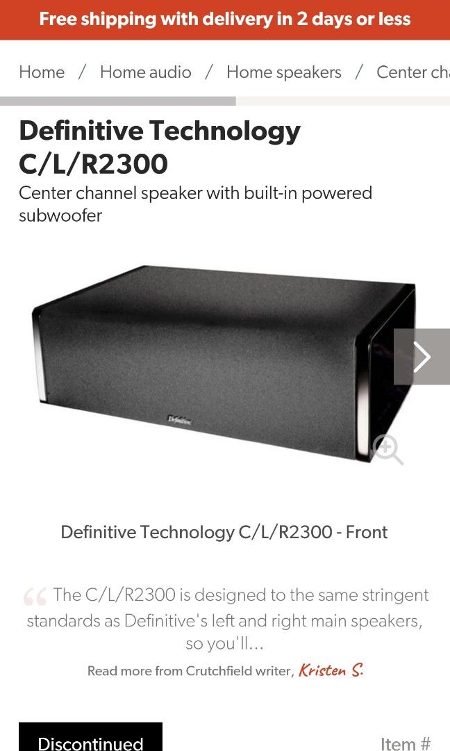 Definitive Technology CLR-2300 Center Speaker Build with Active ...