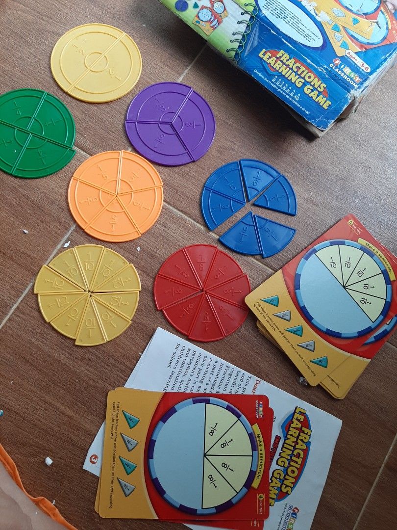 Fractions learning game, Toys & Collectibles, Permainan Papan & Kartu ...