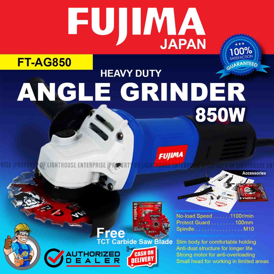 FUJIMA Japan Heavy Duty 850W Angle Grinder (FT-AG850) w/FREE TCT ...