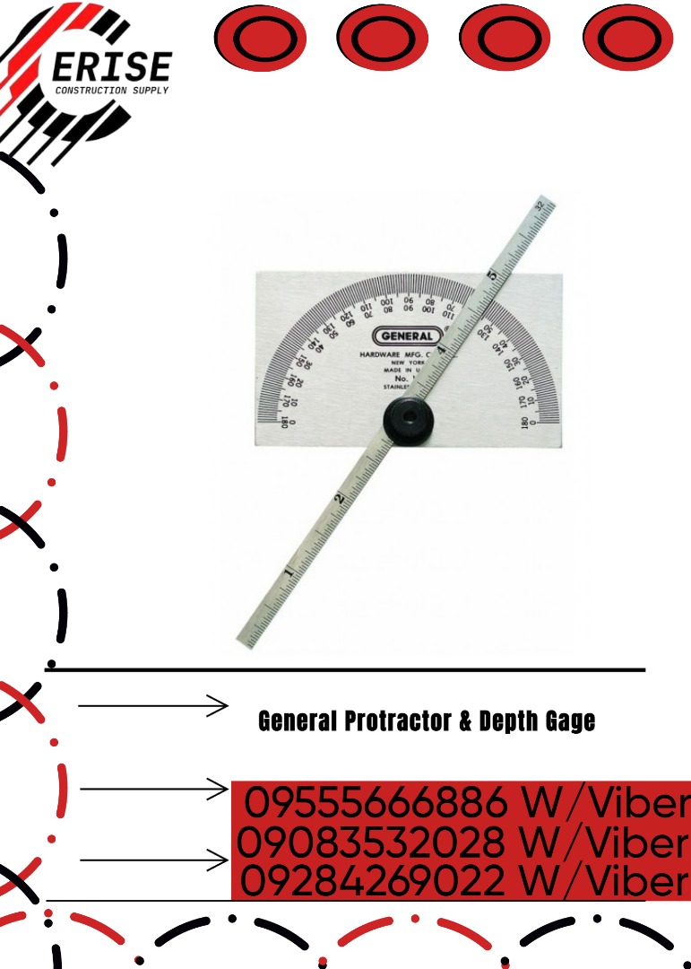 General Protractor & Depth Gage, Commercial & Industrial, Construction ...