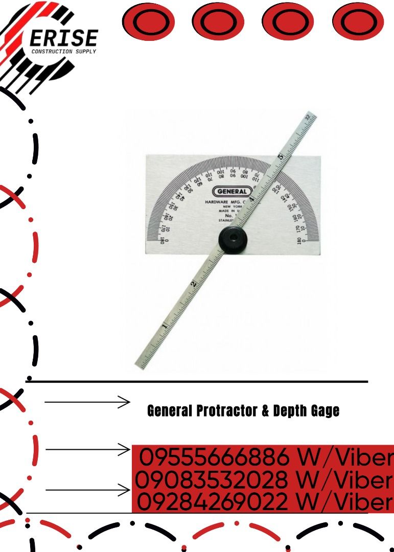 General Protractor & Depth Gage, Commercial & Industrial, Construction ...