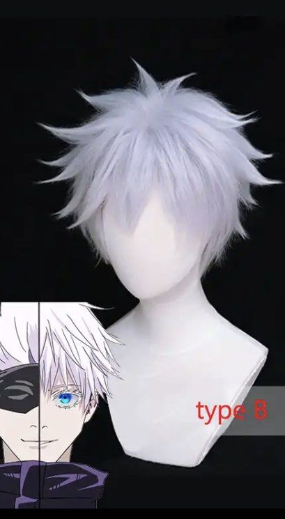 Gojo Satoru Wig + Wig Cap, Hobbies & Toys, Memorabilia & Collectibles ...