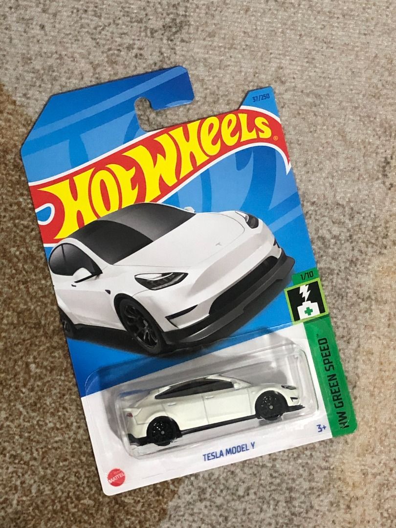 Hot Wheels Tesla Model Y (White), Hobbies & Toys, Toys & Games on Carousell
