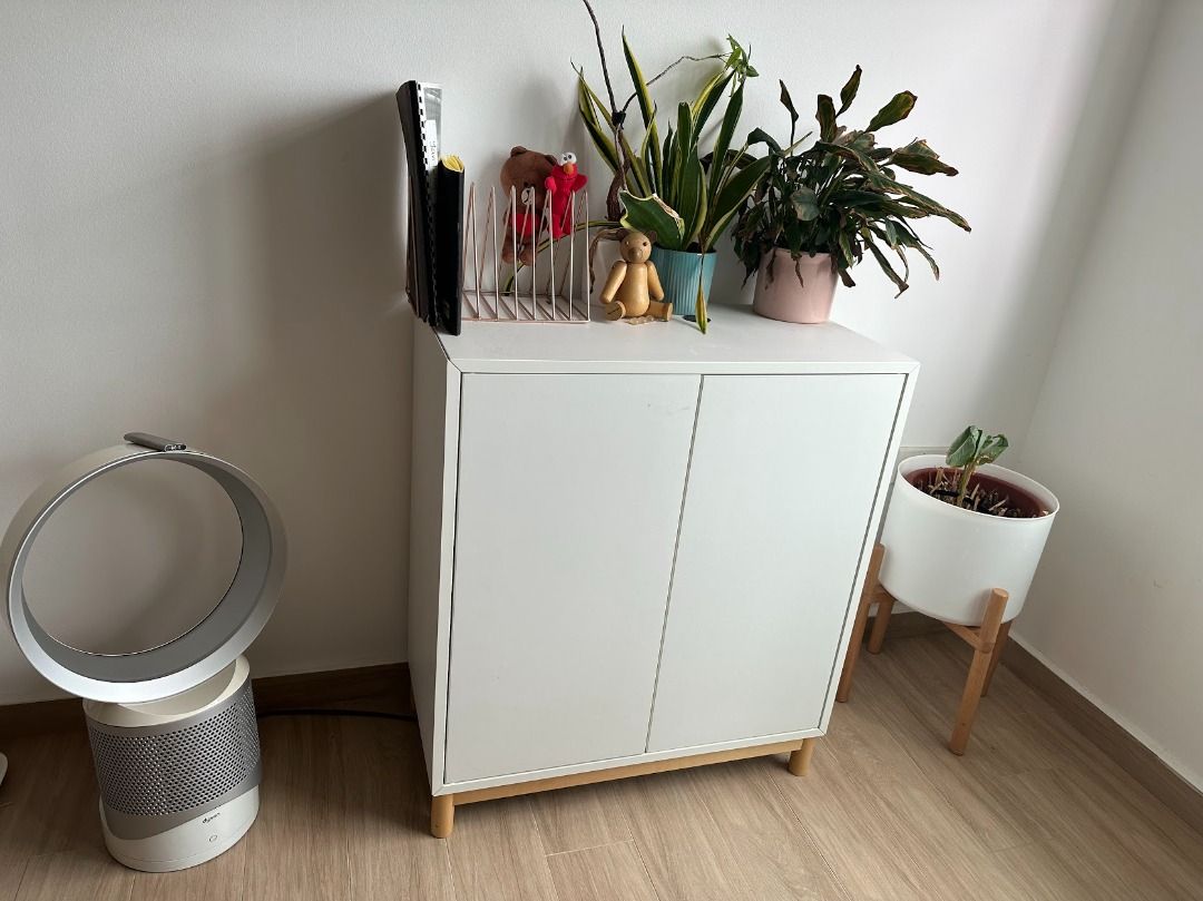 IKEA EKET Cabinet combination with legs, white/wood, 70x35x80 cm ...