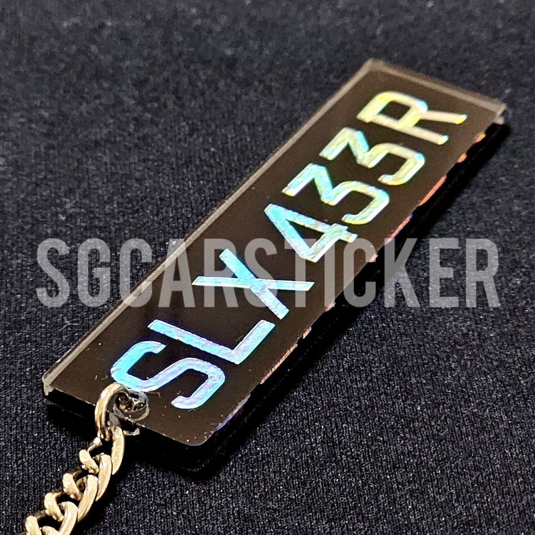 IRIDESCENT VERSION Mini Carplate Keychain which looks exactly like the ...