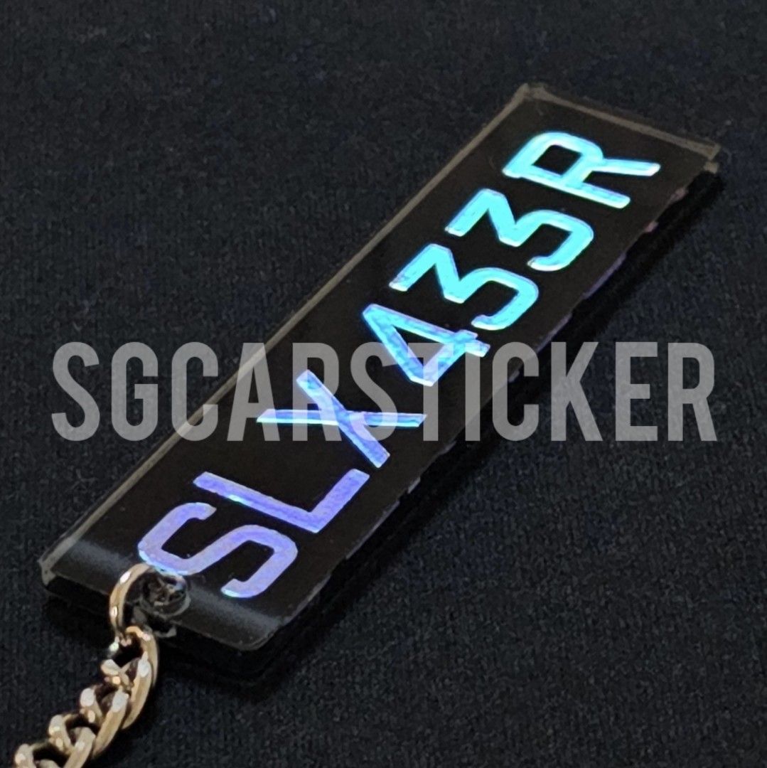 IRIDESCENT VERSION Mini Carplate Keychain which looks exactly like the ...