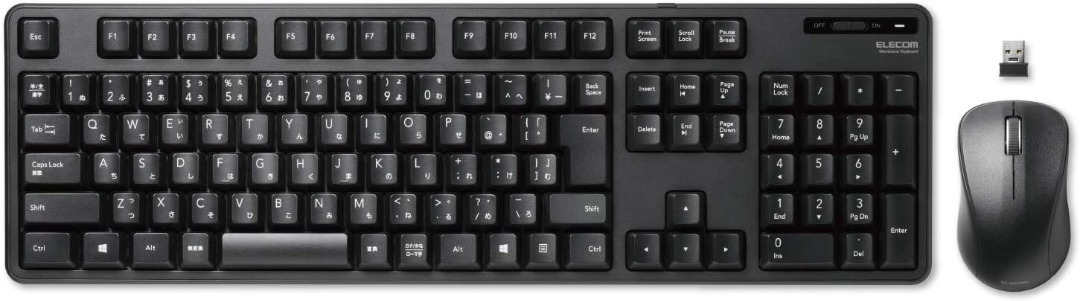 (K00045) ELECOM Japanese Layout USB 2.4GHz Wireless Keyboard & Mouse ...