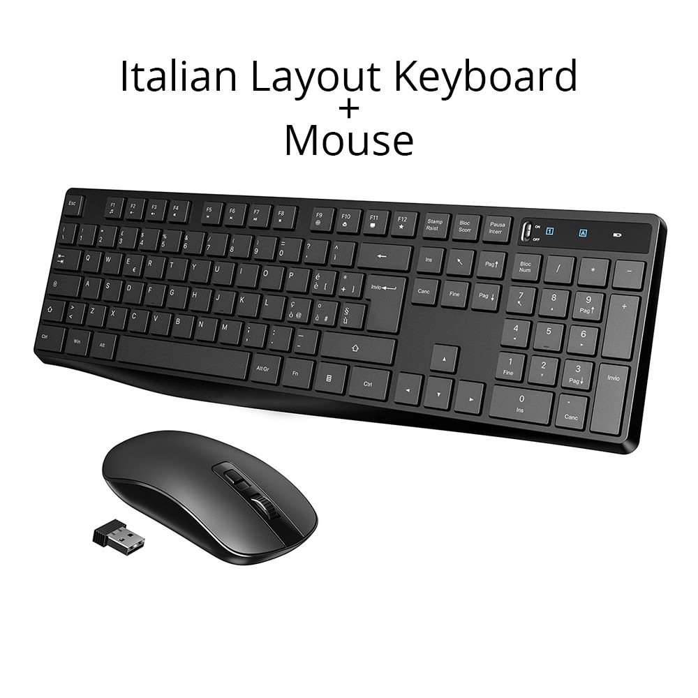 (K00051) VicTsing PC230 Wireless Keyboard And Mouse Set 104 Keycaps Keyboard USB Silent Mouse ...