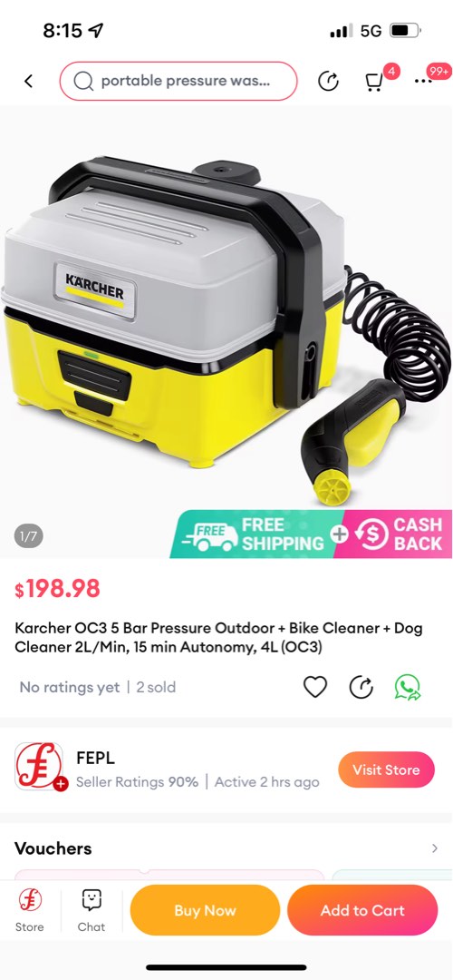 Karcher OC3 - portable pressure washer (battery operated, do not ...