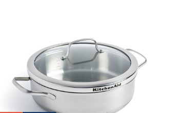 KitchenAid Pro 304 Stainless Steel 26cm/3.6L Skillet With Lid (AT1564 ...