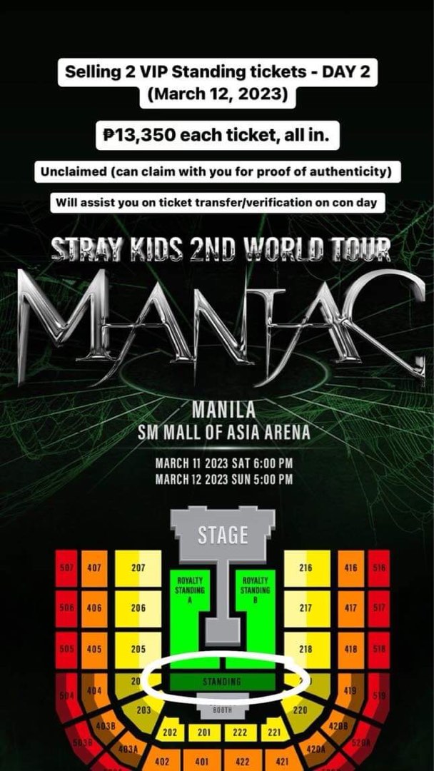 K-pop ‘Stray Kids’ Maniac 2nd World Tour (2 VIP Tickets), Tickets ...