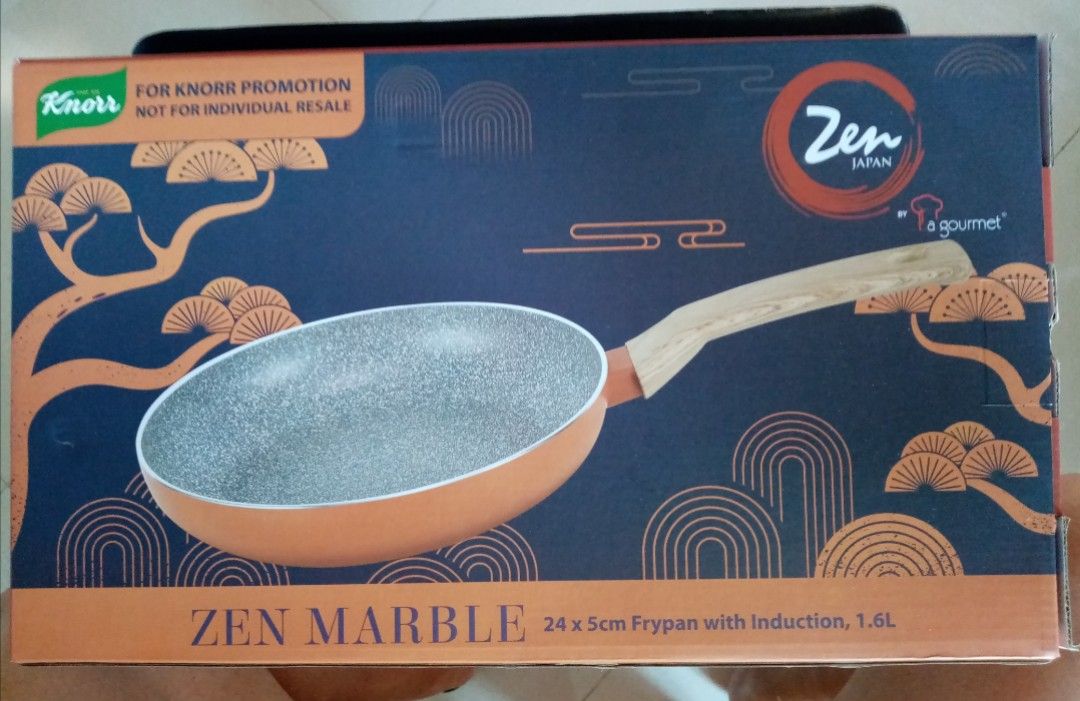 LA GOURMET ZEN JAPAN MARBLE FRYPAN WITH INDUCTION 1.6L (24X5CM), TV ...