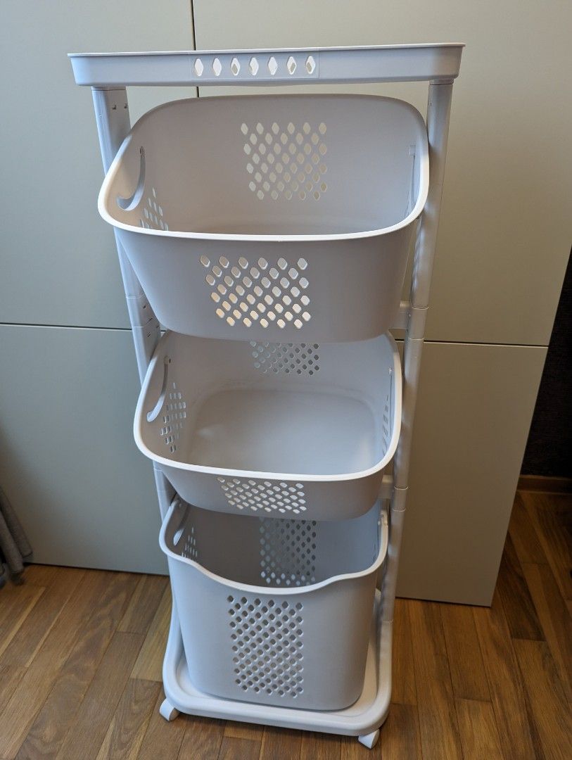 Laundry basket stand with wheels, Furniture & Home Living, Furniture ...
