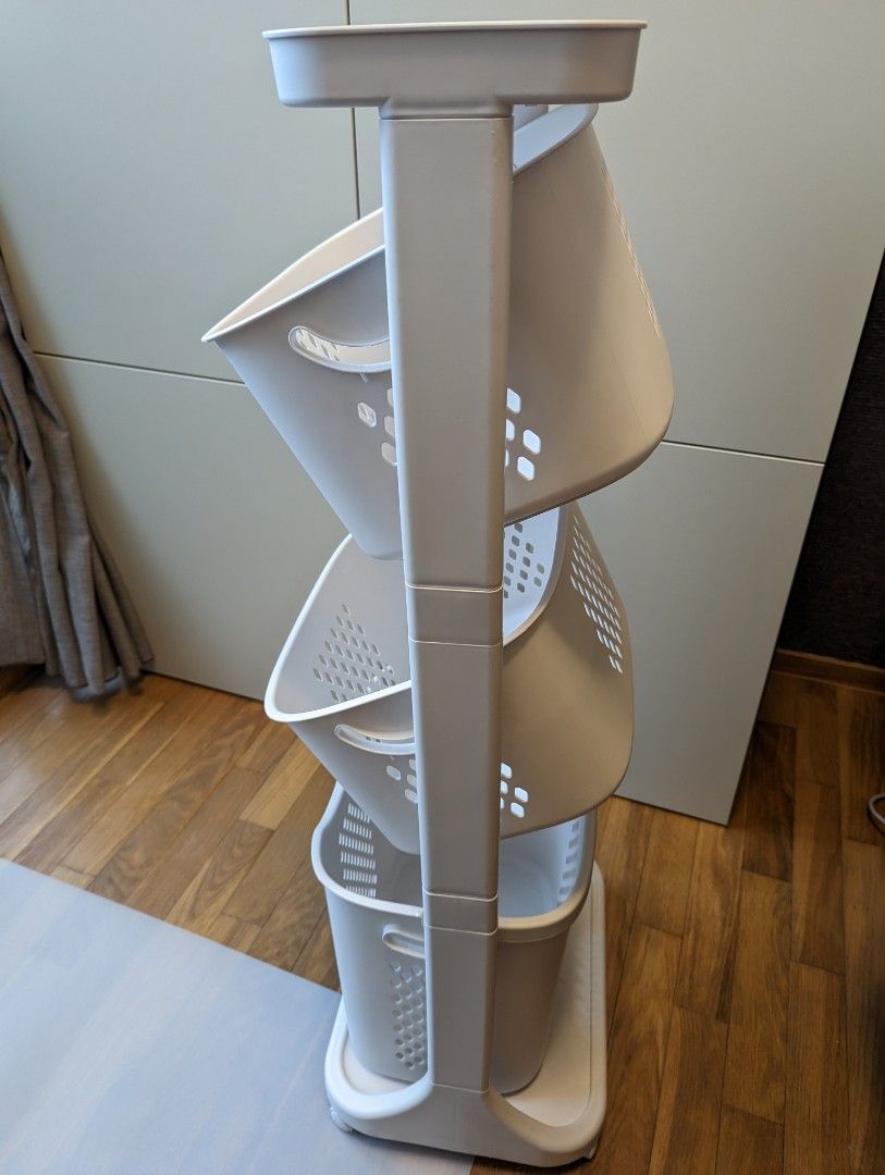 Laundry basket stand with wheels, Furniture & Home Living, Furniture ...