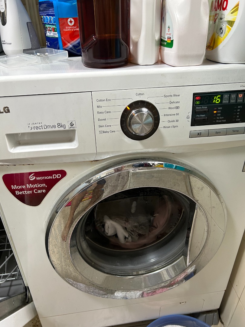 LG 8kg Front Load Washing Machine WD-1480TDT, TV & Home Appliances ...