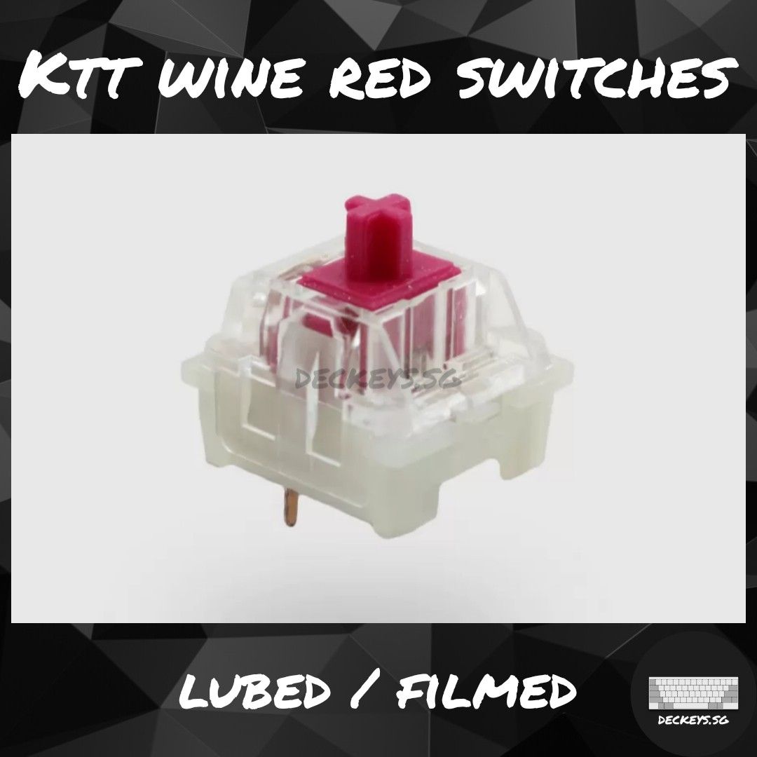 [LUBED/FILMED] KTT Wine Red Linear Switches|akko|tecware|keychron ...