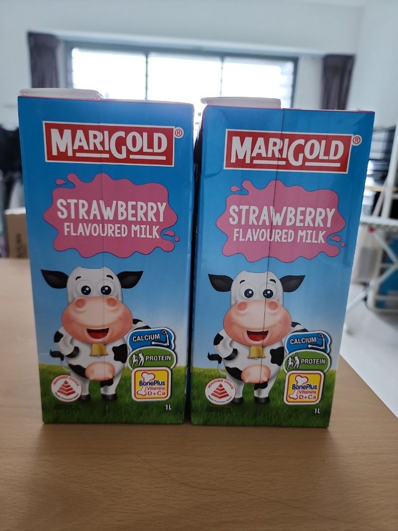 Marigold Strawberry Milk 8x 1 Litre, Food & Drinks, Beverages on Carousell
