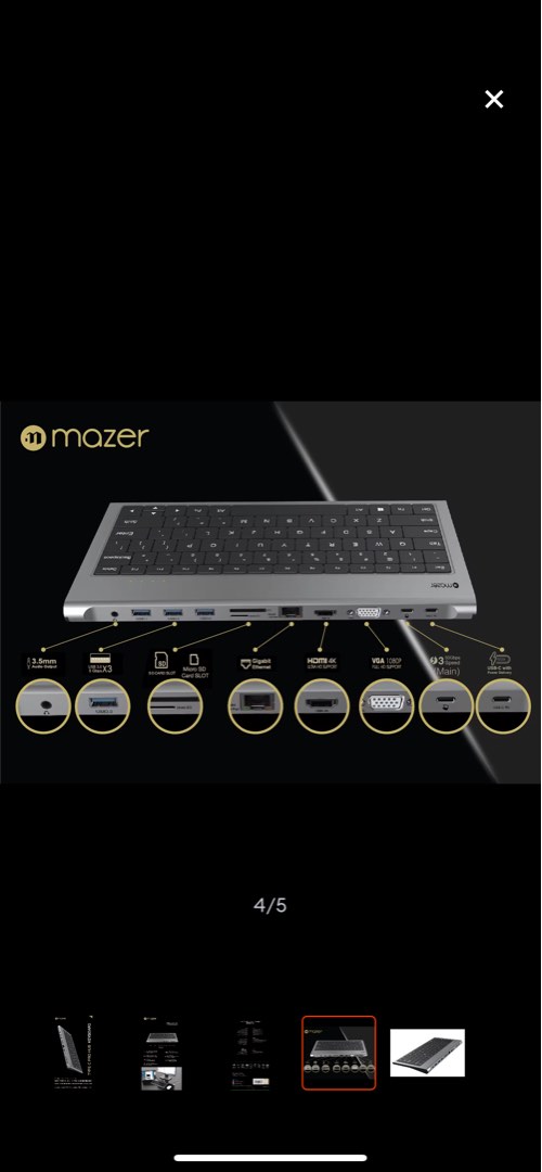 MAZER Type-C Pro Hub Keyboard (Multiport 11-in-1), Computers & Tech ...