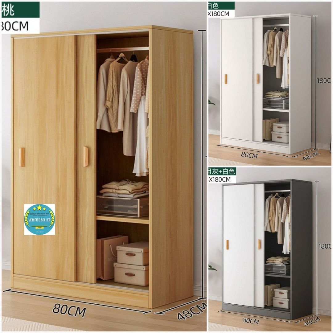 Minimalist Sliding Door Wardrobe, Furniture & Home Living, Furniture ...
