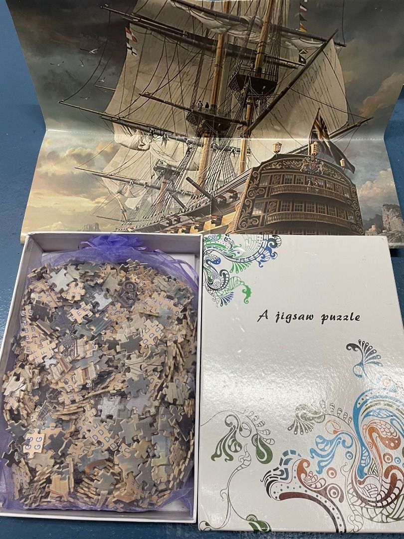 Moruska Sailing Ship Puzzles for Adults 1000 Piece Wooden Jigsaw Puzzle ...