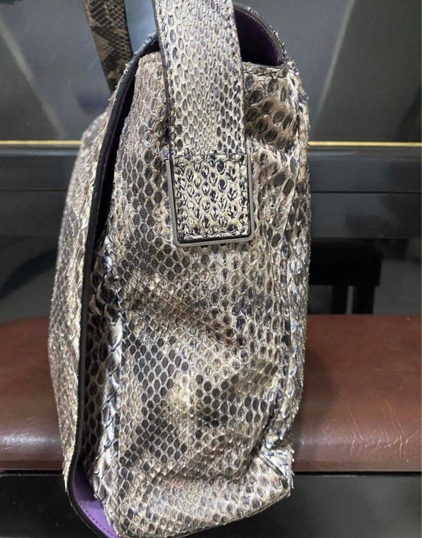 Rush Original Snake Zagliani Large Leather Messenger Bag, Women's ...