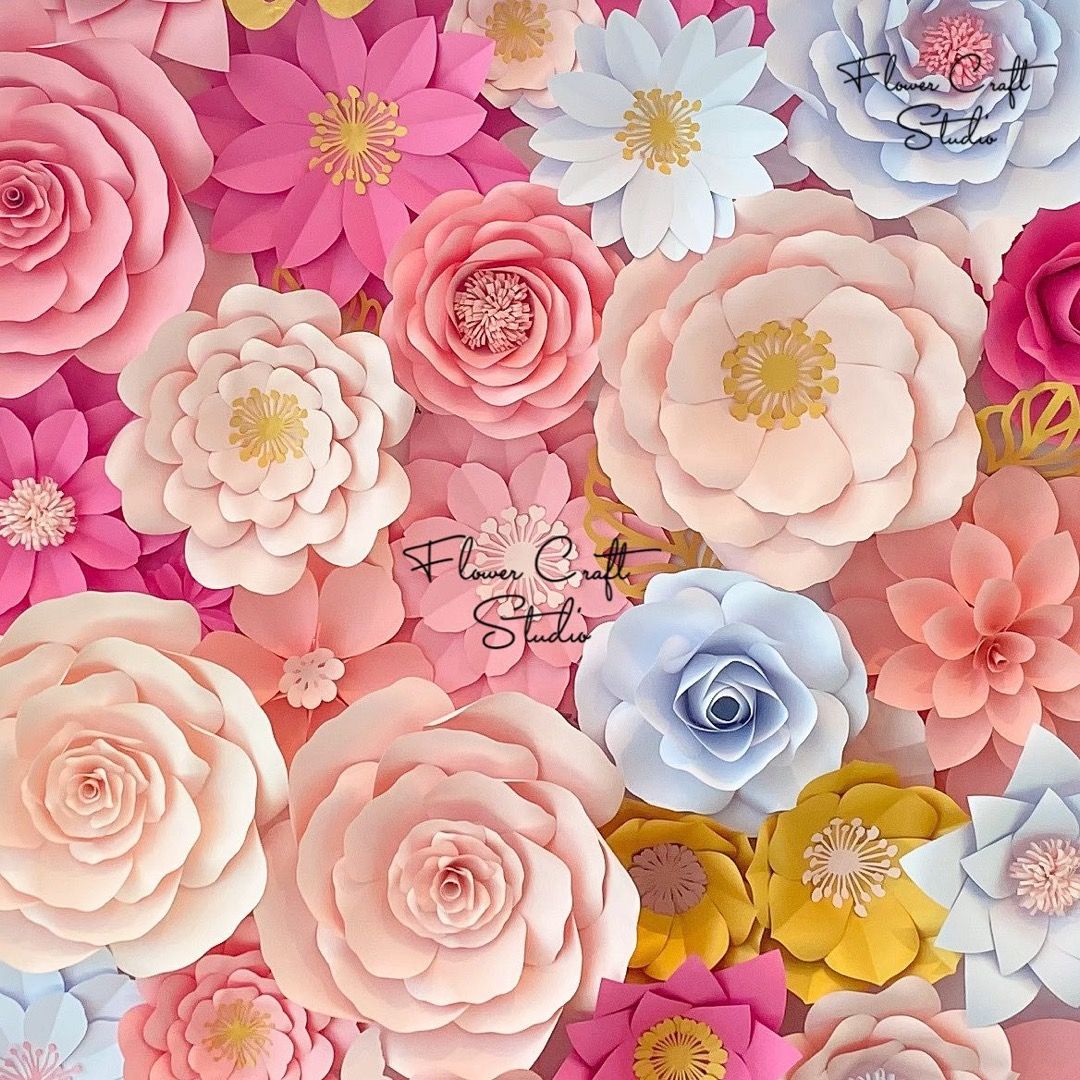 Paper Flower Backdrop Wall decor for Rental, Hobbies & Toys, Stationary ...