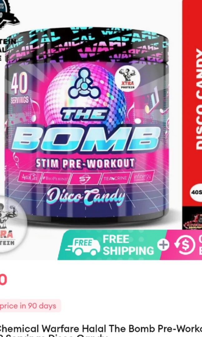 PRE WORKOUT THE BOMB BY CHEMICAL WARFARE, Health & Nutrition, Health ...