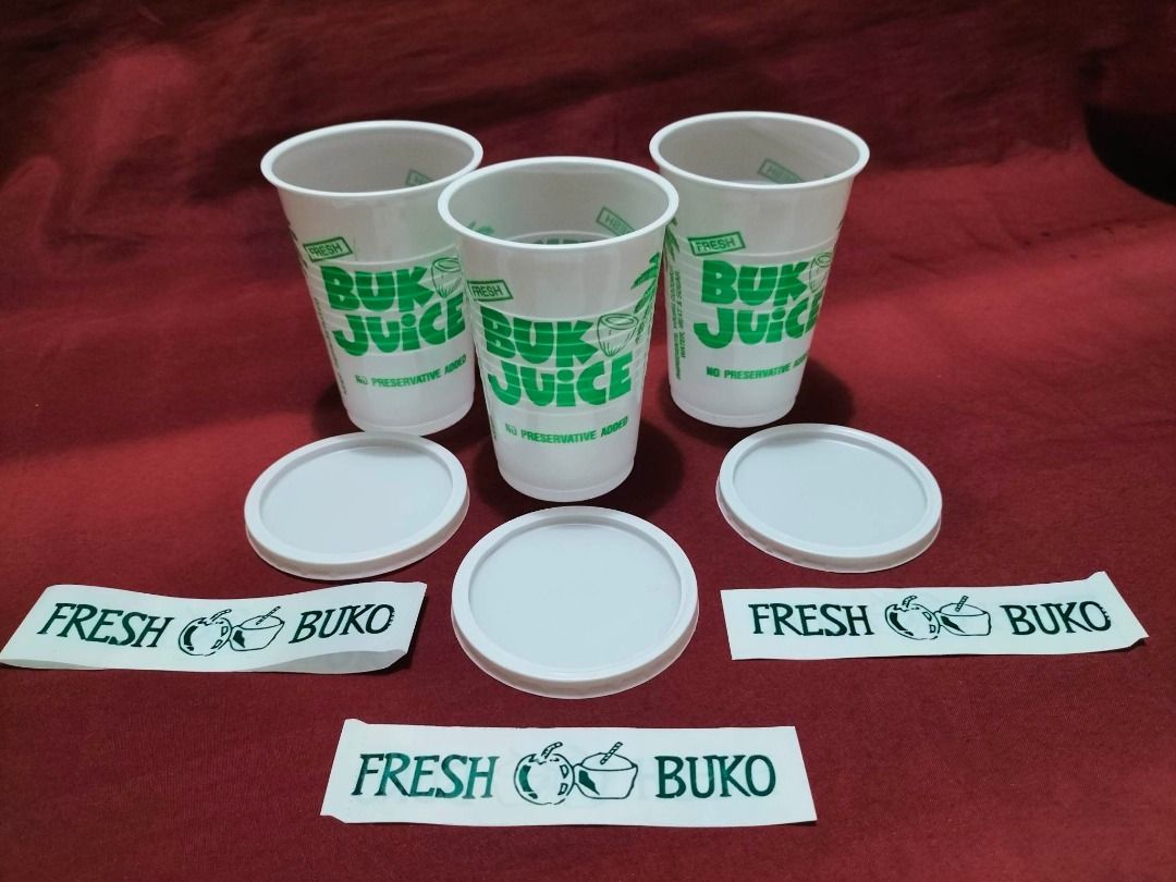 Printed 12oz Buko Cup, Lid, Seal on Carousell