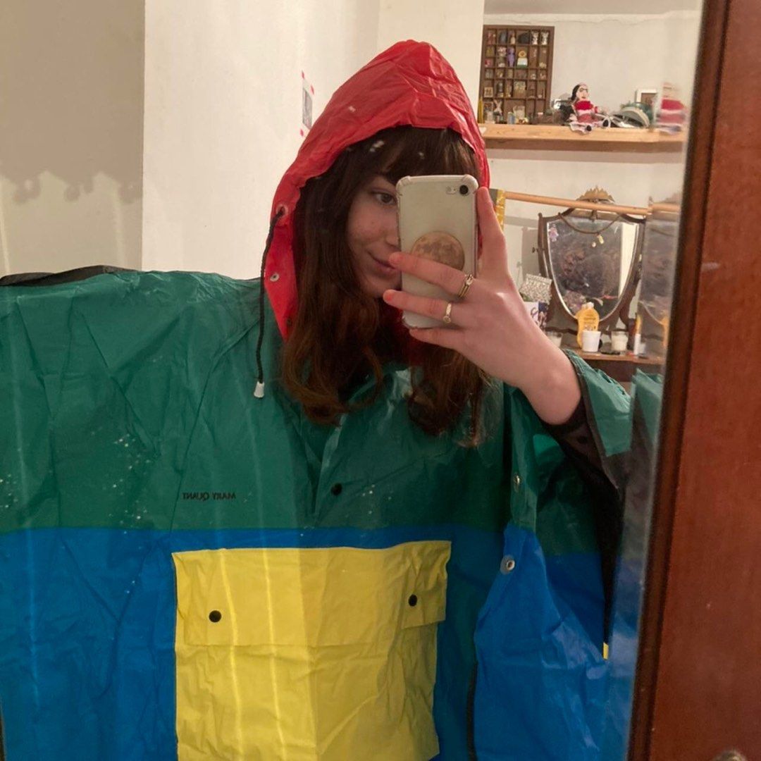 RARE VINTAGE MARY QUANT MULTICOLOR PONCHO RAIN COAT, Men's Fashion ...