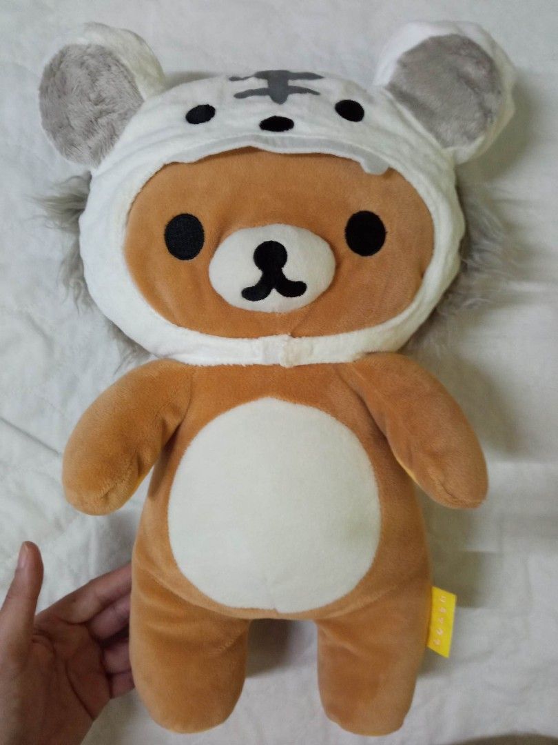 Rilakkuma with removable tiger head dresses amd with zipper compartment ...