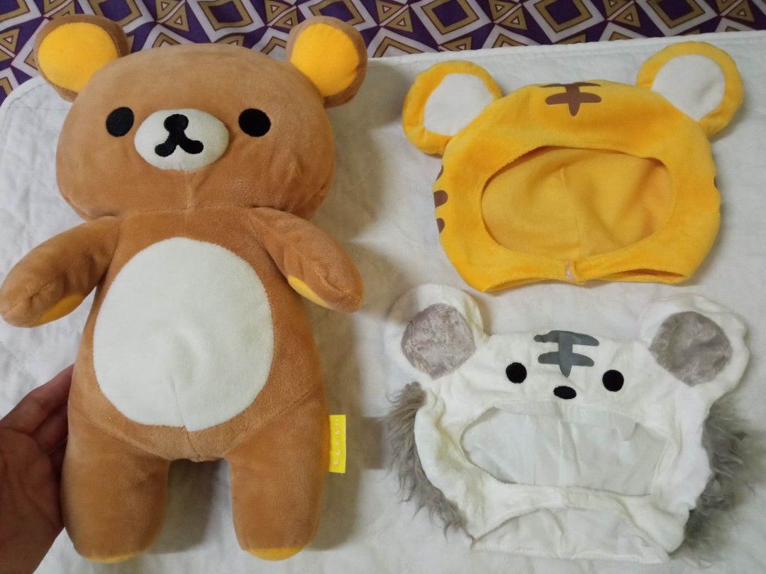 Rilakkuma with removable tiger head dresses amd with zipper compartment ...