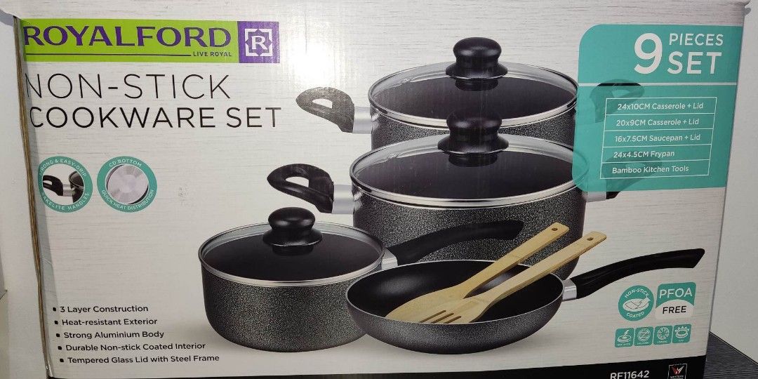 Royal Ford non-stick cookware set, Furniture & Home Living, Kitchenware ...