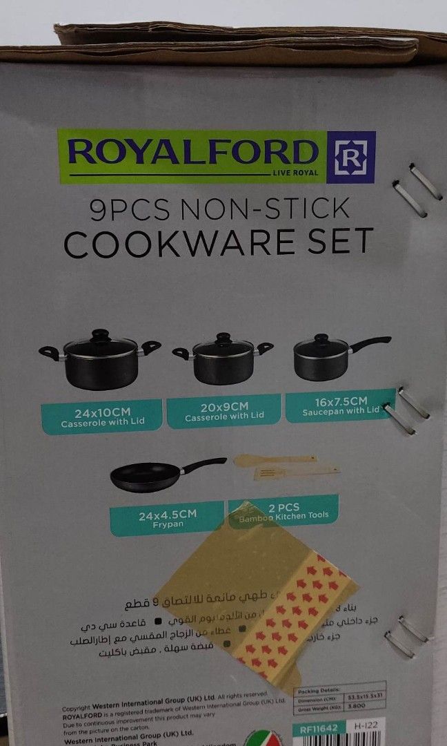 Royal Ford non-stick cookware set, Furniture & Home Living, Kitchenware ...
