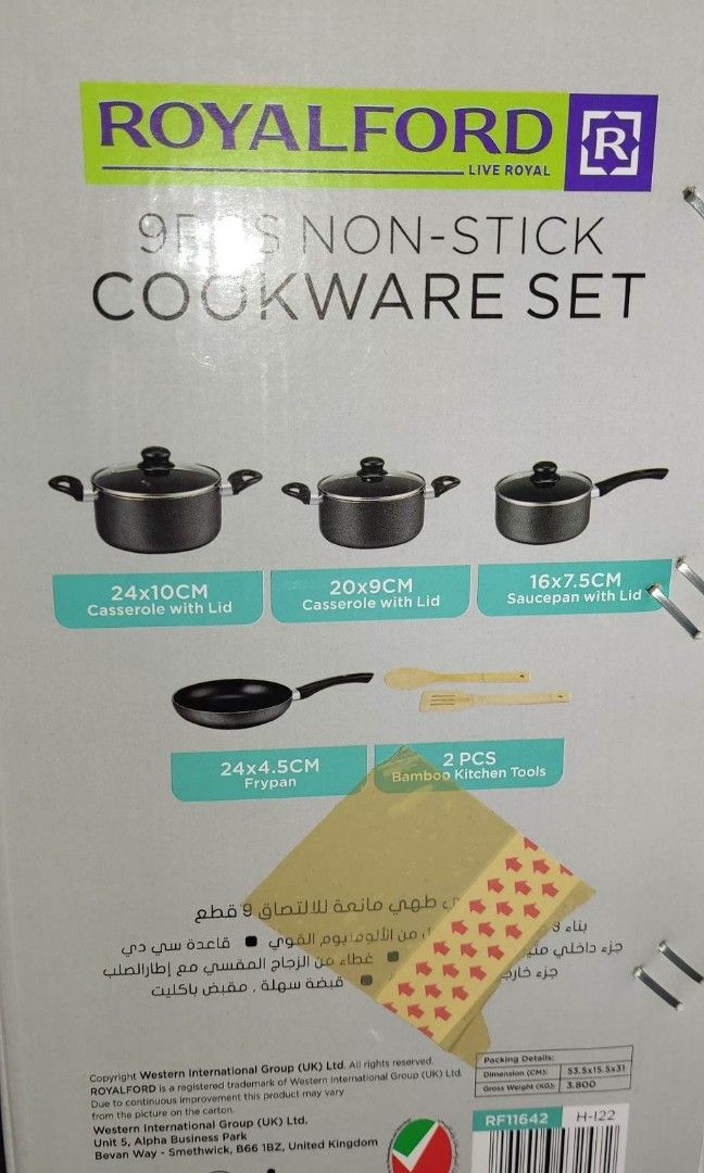 Royal Ford non-stick cookware set, Furniture & Home Living, Kitchenware ...