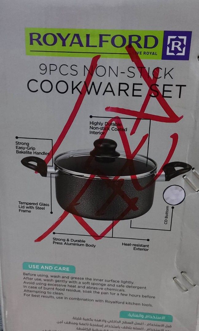 Royal Ford non-stick cookware set, Furniture & Home Living, Kitchenware ...