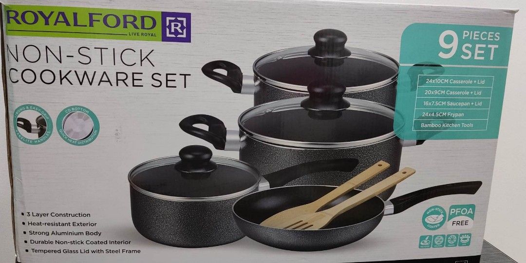 Royal Ford non-stick cookware set, Furniture & Home Living, Kitchenware ...