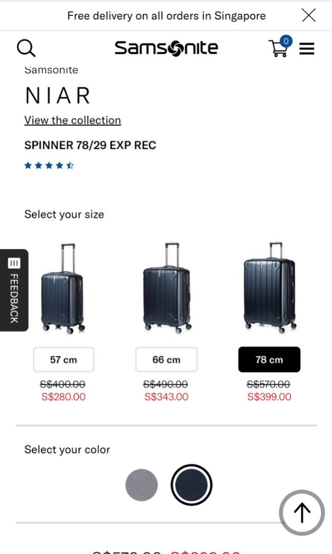 Samsonite niar 78cm, Hobbies & Toys, Travel, Luggage on Carousell