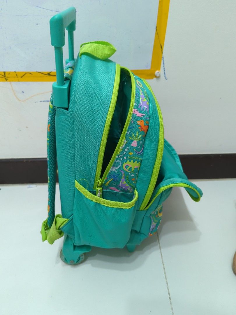 Smiggle dinosaur trolley backpack, Men's Fashion, Bags, Backpacks on ...