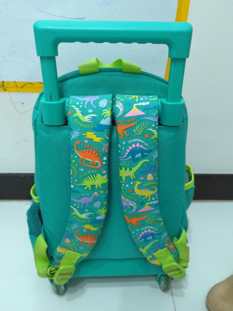 Smiggle dinosaur trolley backpack, Men's Fashion, Bags, Backpacks on ...