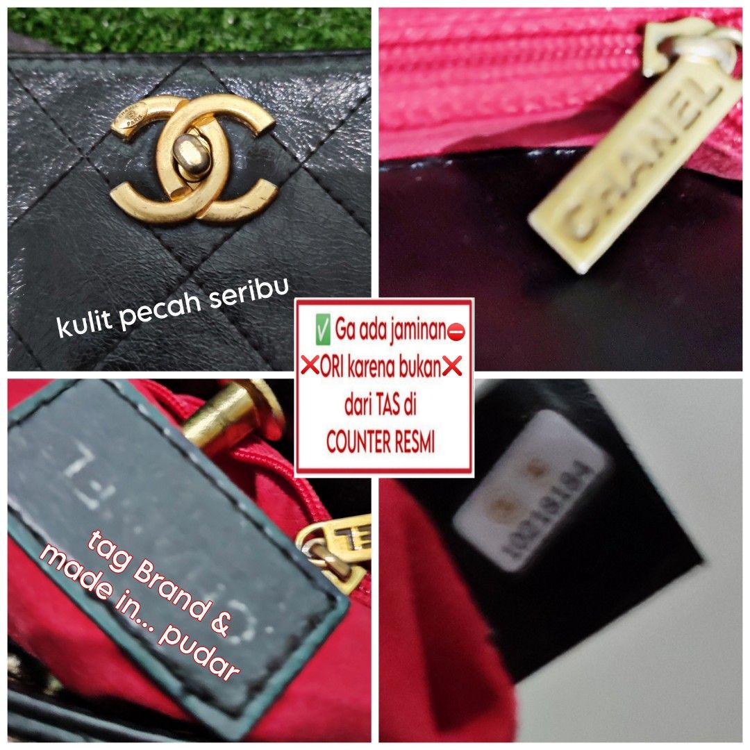 Tas Cha*nel Kulit Pecah Seribu Second Bekas Seken, Fesyen Wanita, Tas ...