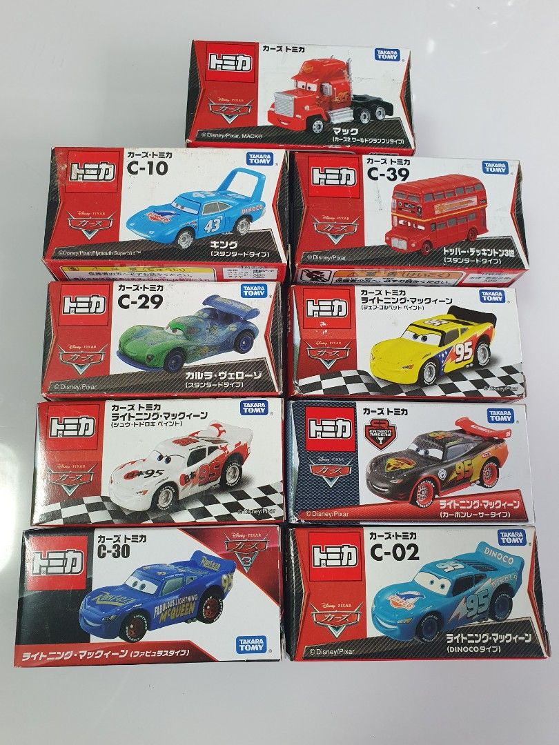 Tomica Disney Pixars Cars Mack C-39 Bus Lightning Mcqueen Yellow Carbon ...