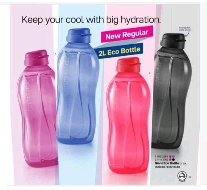 Tupperware Giant Eco Bottle 2L, Furniture & Home Living, Kitchenware ...