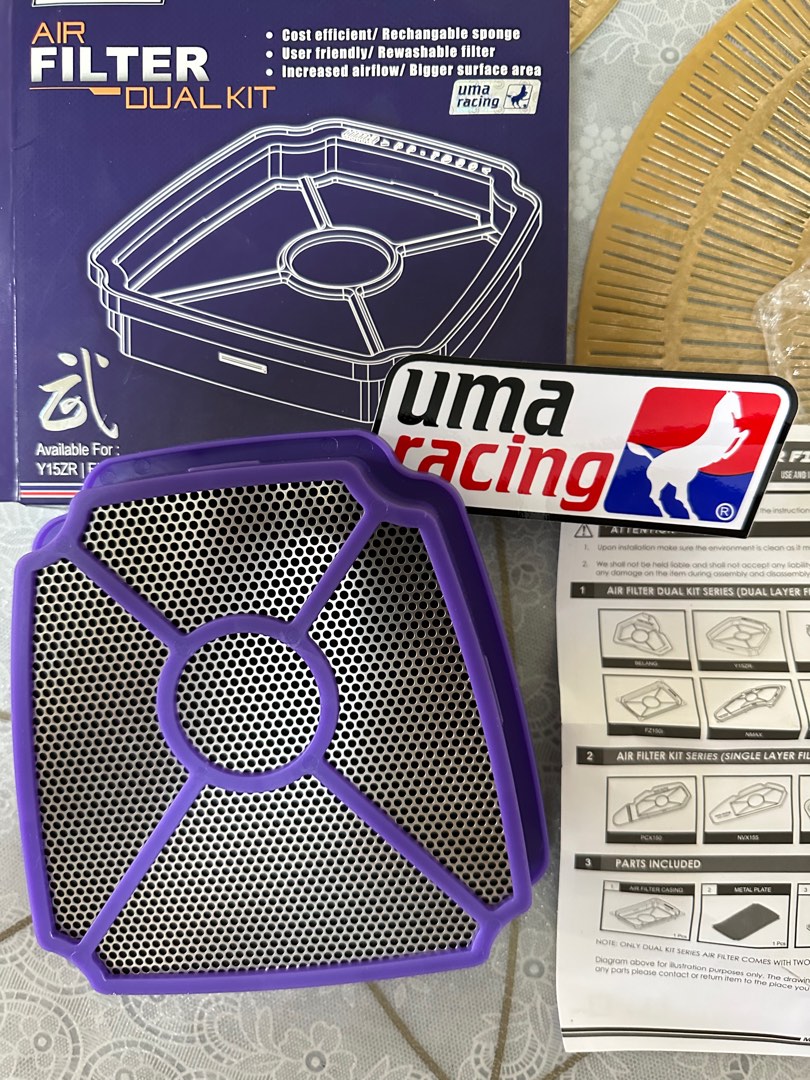UMA Racing Air Filter - Y15zR Sniper, Motorcycles, Motorcycle ...