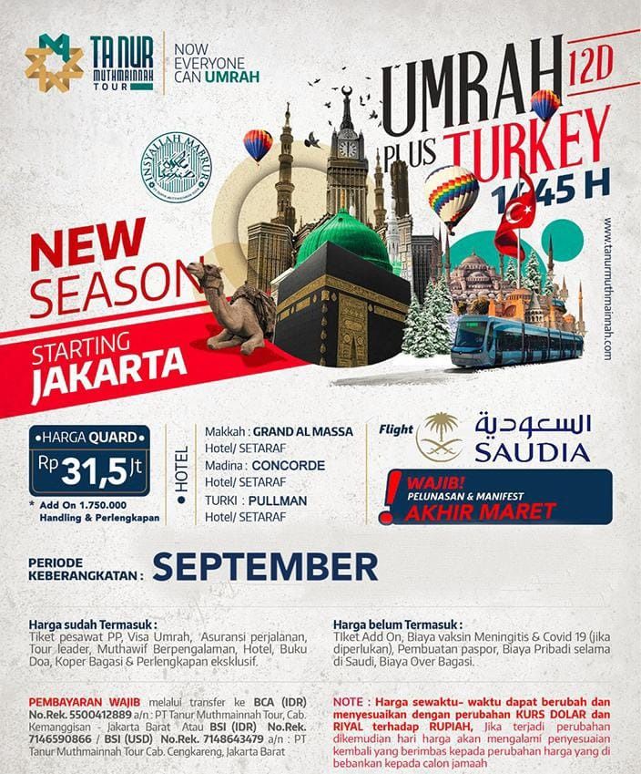 Umroh Plus Turki 2023, Umrah Plus Turki 2023, Umroh plus turkey 2023 ...