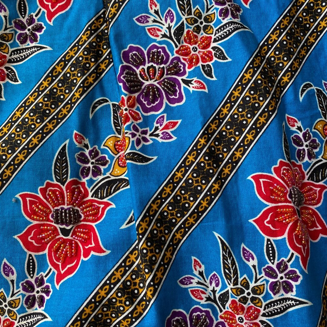 Utopia Batik Blue Beaded Cheongsam Qipao Dress, Women's Fashion ...