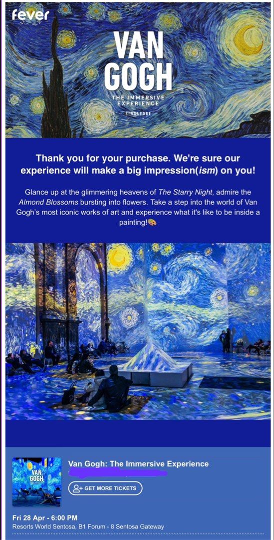 Van Gogh immersive experience, Tickets & Vouchers, Event Tickets on ...