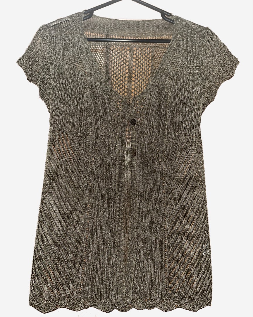 Vintage Green Knit Top, Women's Fashion, Tops, Other Tops on Carousell