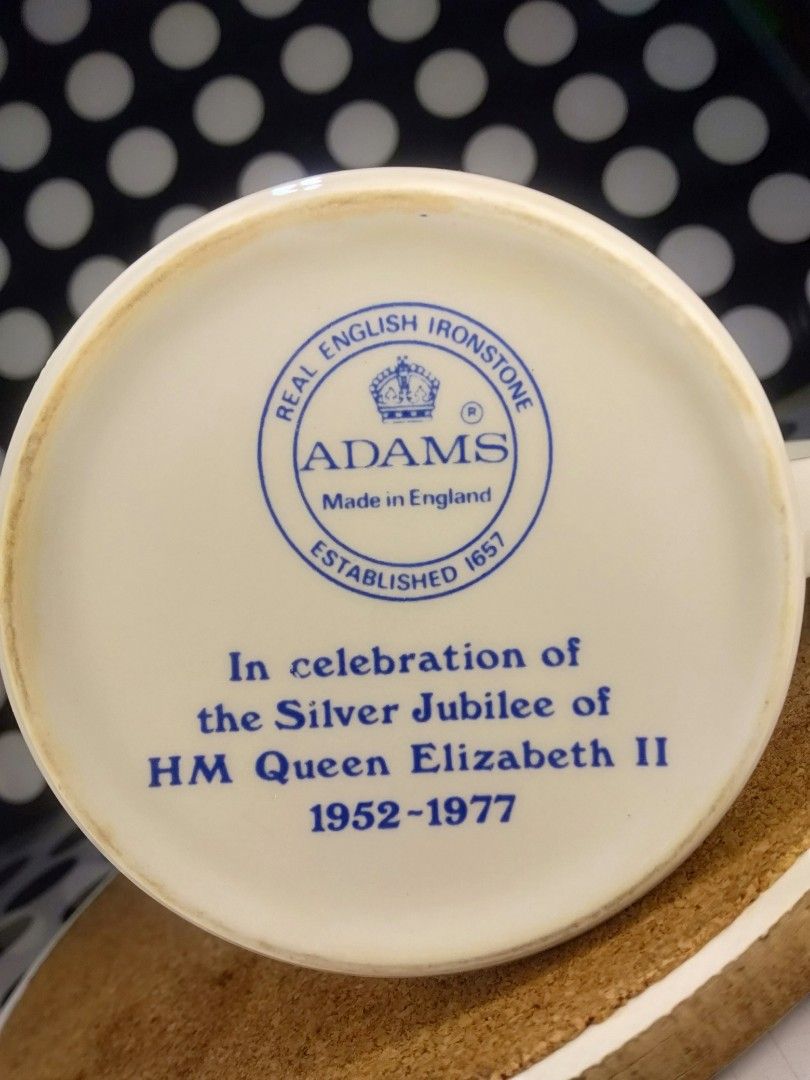 Vintage Queen Elizabeth II Silver Jubilee 1952-1977 Mug / ADAMS Real ...